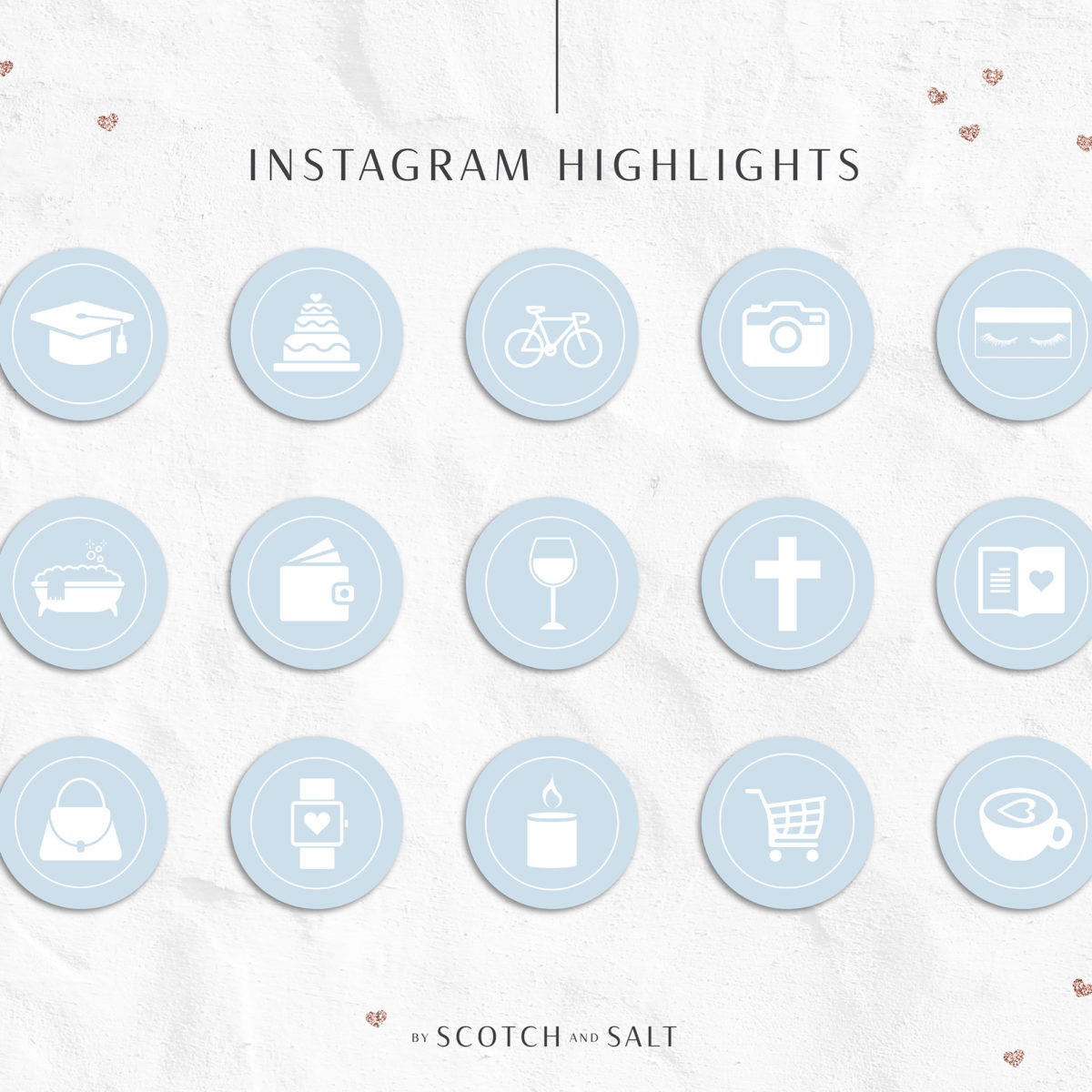 Instagram Highlight Covers - Light Baby Blue - Scotch and Salt