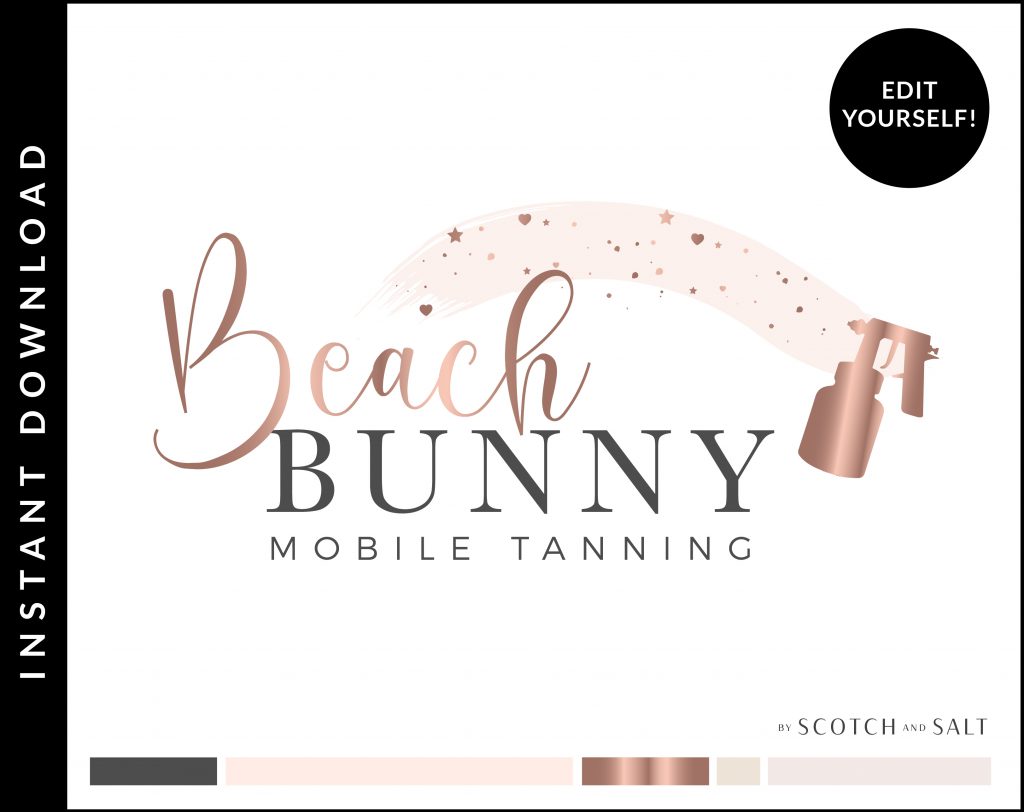 Mobile Spray Tan Logo with Spray Gun - Scotch and Salt