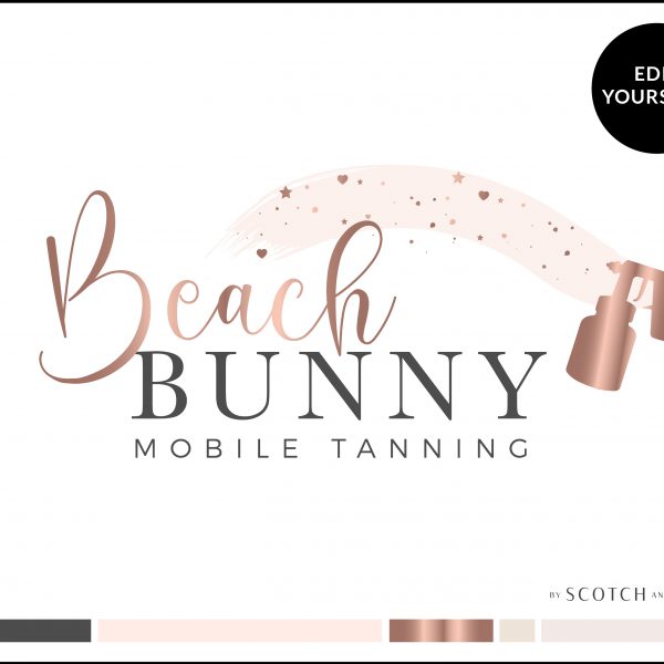 Mobile Spray Tan Logo with Spray Gun - Scotch and Salt