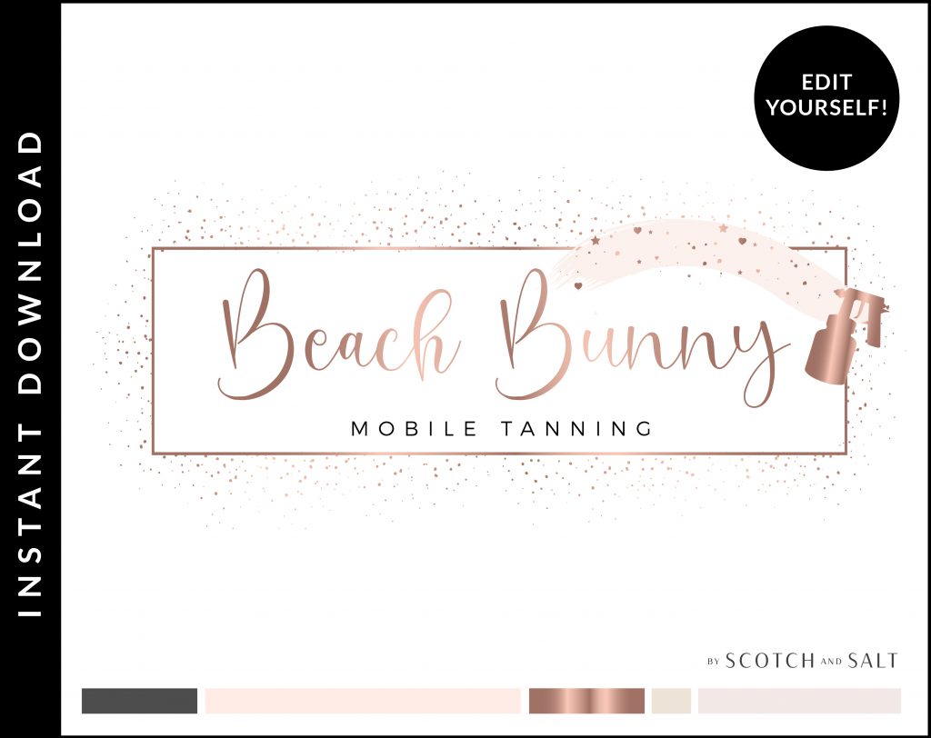 Mobile Spray Tan Logo with Spray Gun - Scotch and Salt